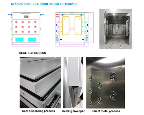 Swing door Cargo stainless steel Air Shower room